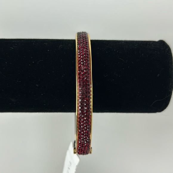 Talbots | Jewelry | Talbots Ruby Red Glass Studded Gold Tone Bangle Nwt ...